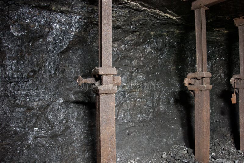 Wall of coal stock photo. Image of gold, reinforce, entrance - 13135340