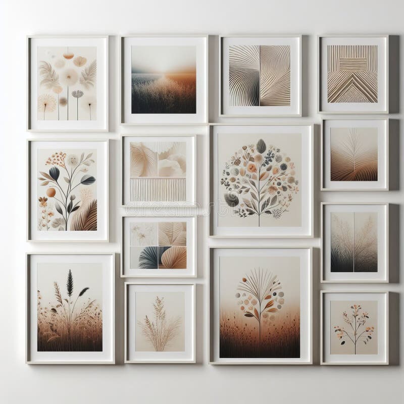 63 21. Wall Collage Frame Set_ a Set of Coordinating F Stock Photo ...