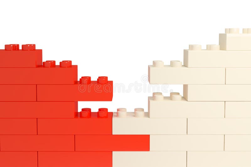 Wall from Color Plastic Blocks Stock Illustration - Illustration of ...