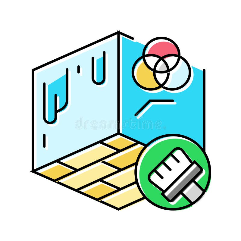 Wall Color Selection Interior Designer Color Icon Vector Illustration ...