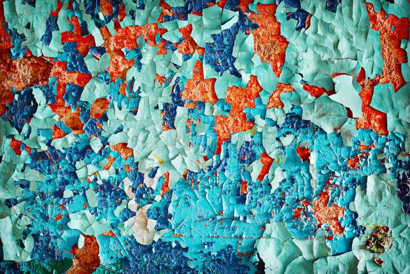 Wall with Colored Flocks of Old Damaged Paint Stock Image - Image of ...