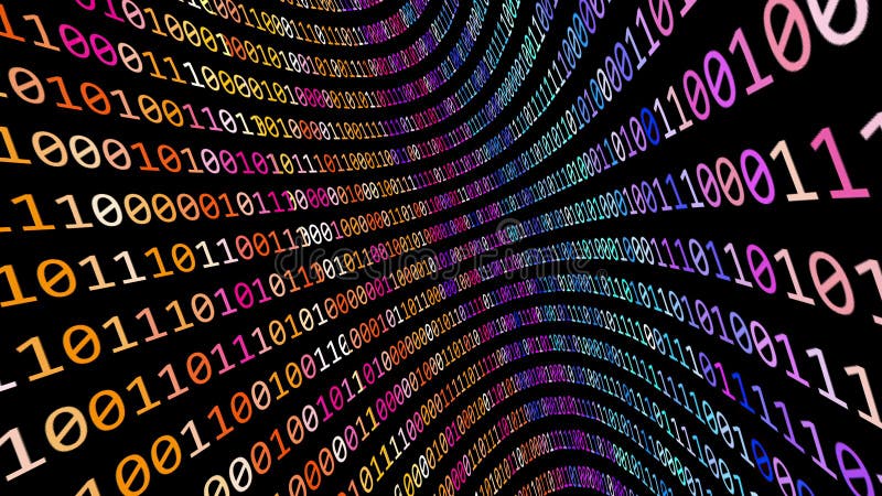 Colorful Binary Narrow Cartoon Font, Upper Case Letters. Stock Vector ...