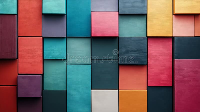 A Wall of Colorful Cubes of Different Colors Stock Image - Image of ...