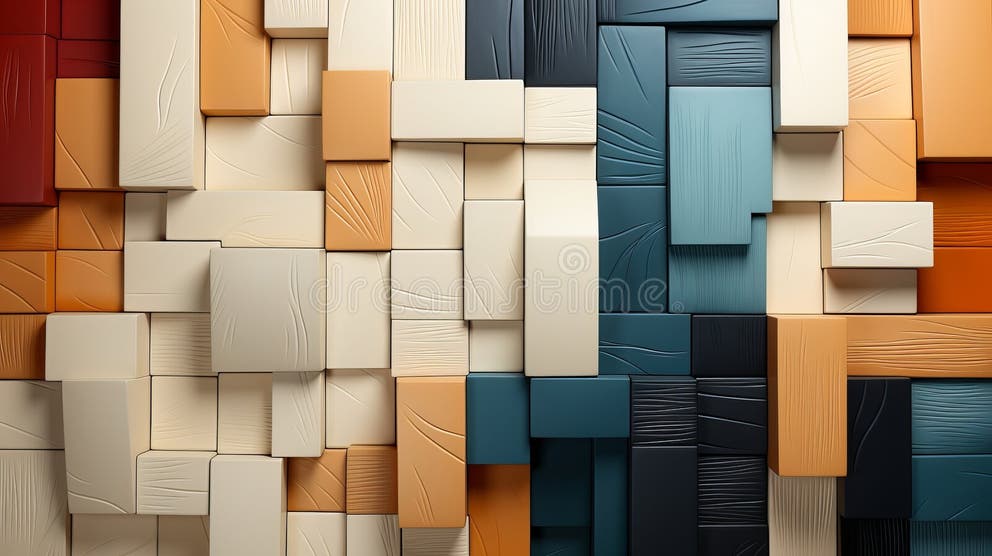 A Wall of Colorful Rectangular Objects Stock Photo - Image of ...