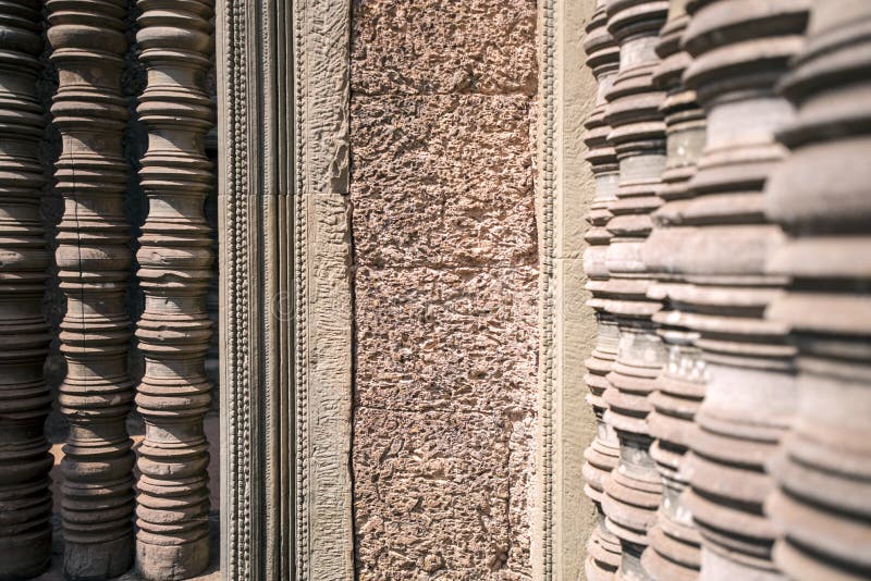 Wall with Columns stock photo. Image of outdoor, cambodia - 92759306