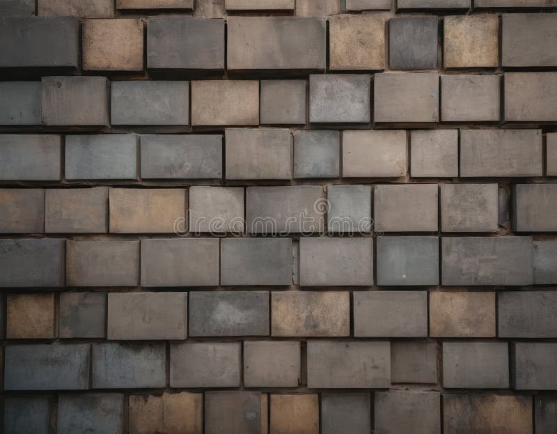 Wall of Concrete Bricks and Blocks of Different Sizes. Background Stock ...
