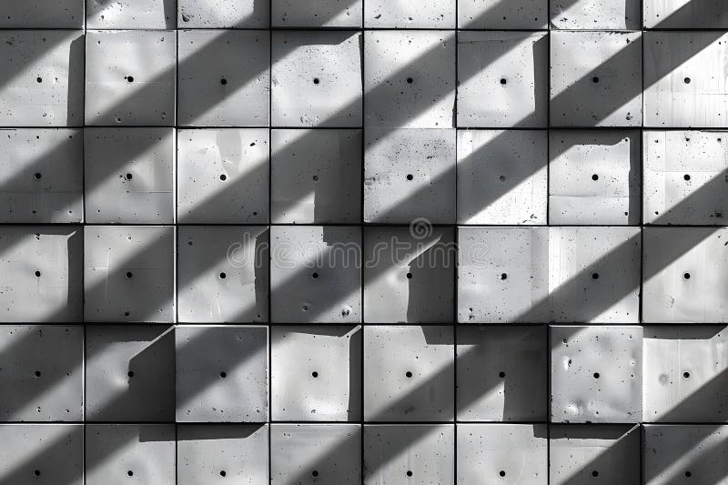 Concrete Block Wall with Shadow. Generative AI Stock Illustration ...