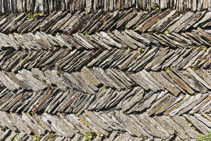 Wall of Cornish Slate Forms a Pattern Stock Image - Image of cornish ...