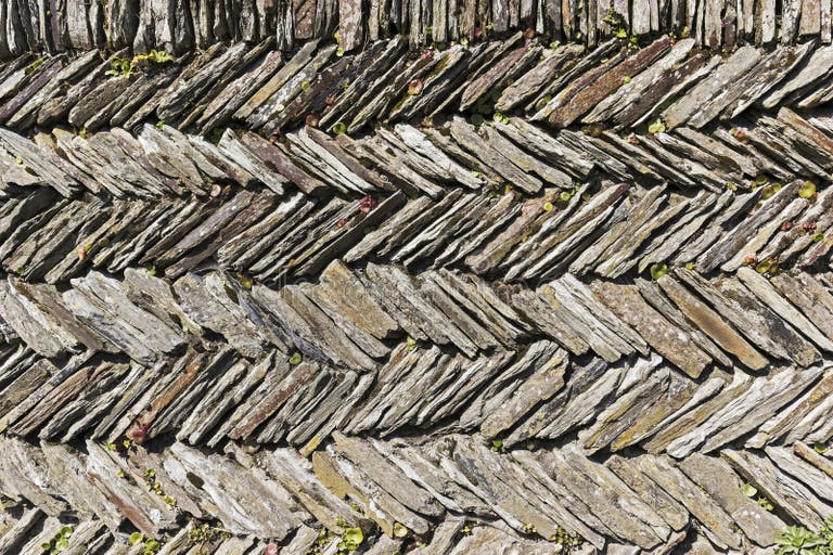 Wall of Cornish Slate Forms a Pattern Stock Image - Image of cornish ...