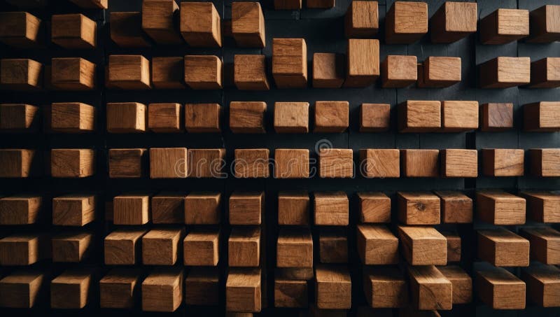 A Wall Constructed Entirely of Wooden Blocks, Creating a Unique and ...