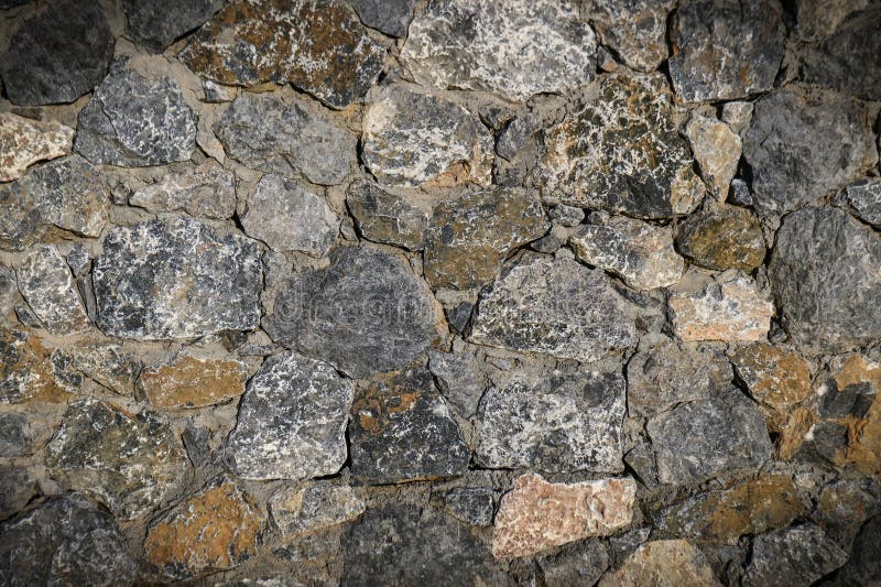 A Wall Constructed from Genuine Rock Materials 1 Stock Image - Image of ...