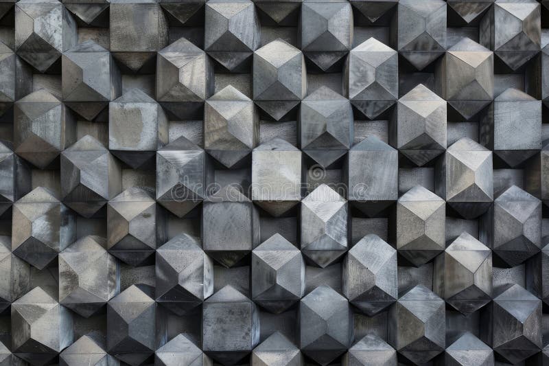 A Wall Constructed of Gray Stones Forming a Geometric Design, Form a ...
