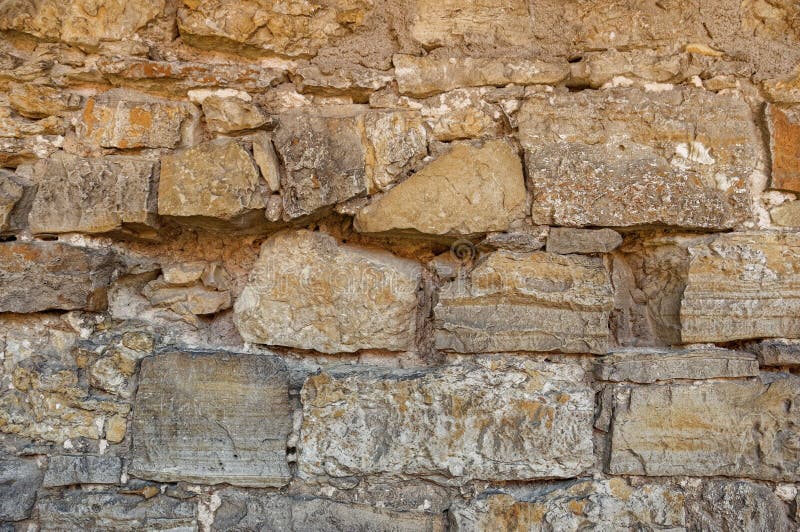 Wall Constructed from Large Stone Blocks with Several Small Slabs ...