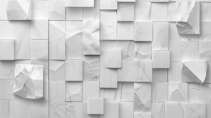 A Wall Constructed of White Paper Cubes. Perfect for Backgrounds or Creative Design Projects ...