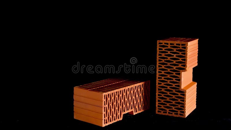 Wall Construction Materials, Small Pile of Ceramic Blocks Isolated on ...