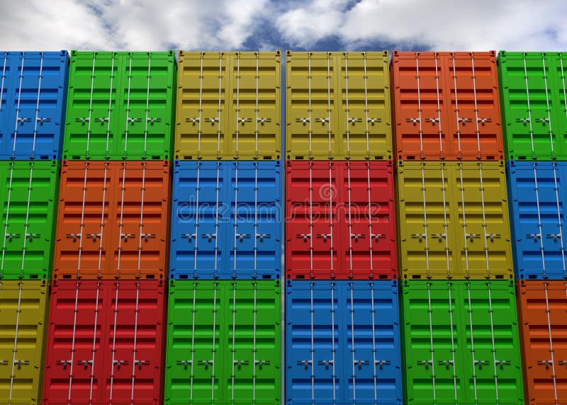 The Wall of Large Container Stock Image - Image of heavy, business ...