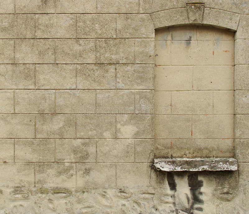Wall with Continuous Stone Texture Over Window Stock Image - Image of ...