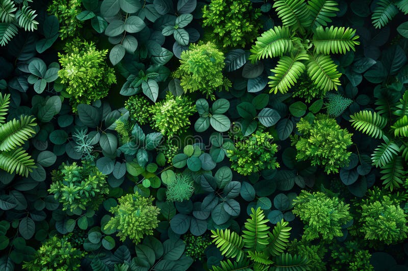 Wall Covered Array Vibrant Green Plants Leaves Stock Photos - Free ...