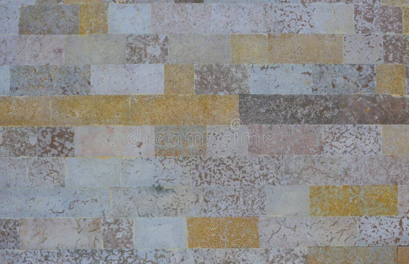 Wall Covered with Colored Stone Tiles Stock Photo - Image of gray ...