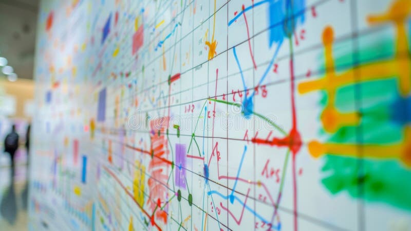 A Wall Covered in Colorful Graphs and Charts Showcasing Realworld ...