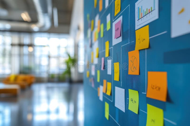 A Wall Covered in Colorful Sticky Notes with the Words Pay Stock ...