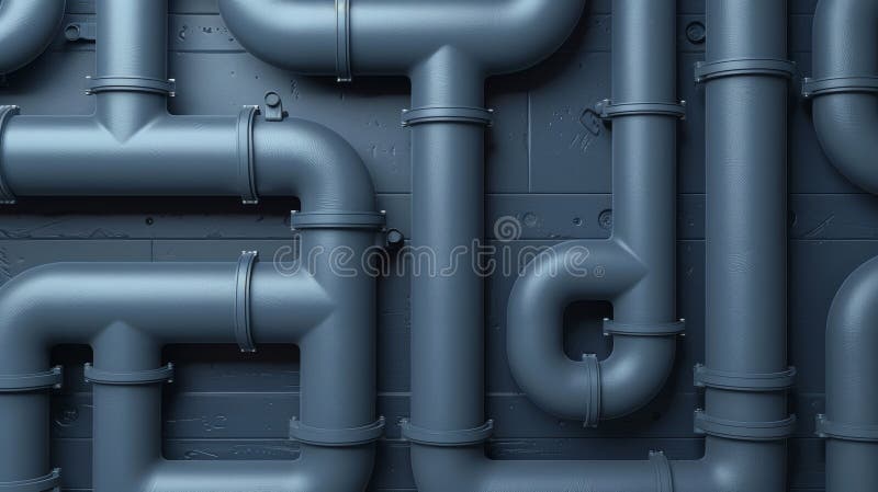 A Wall Covered in Gray PVC Pipes, Creating a Complex and Abstract ...
