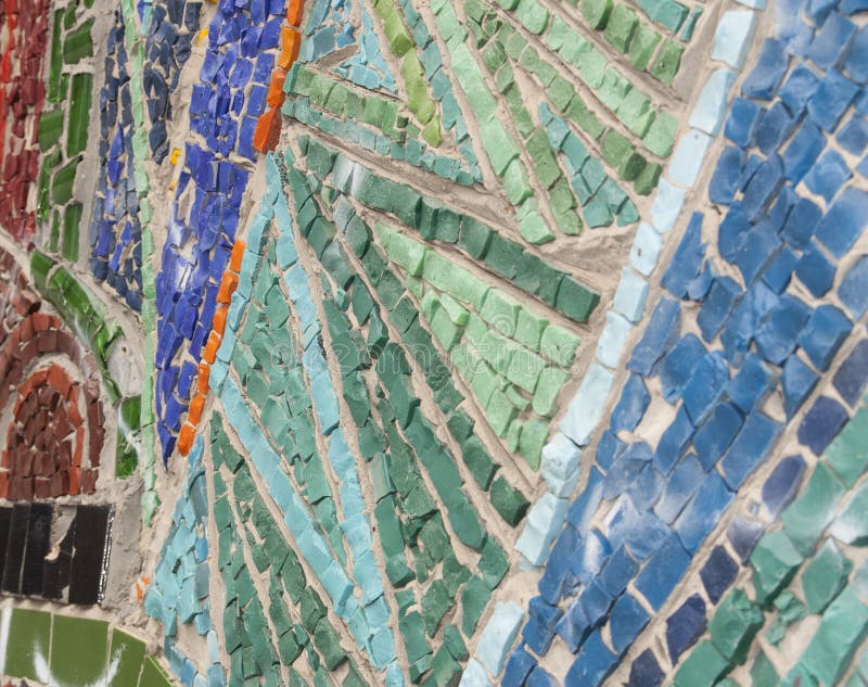 Wall Covered with Irregular Mosaics Photo Stock Photo - Image of ...