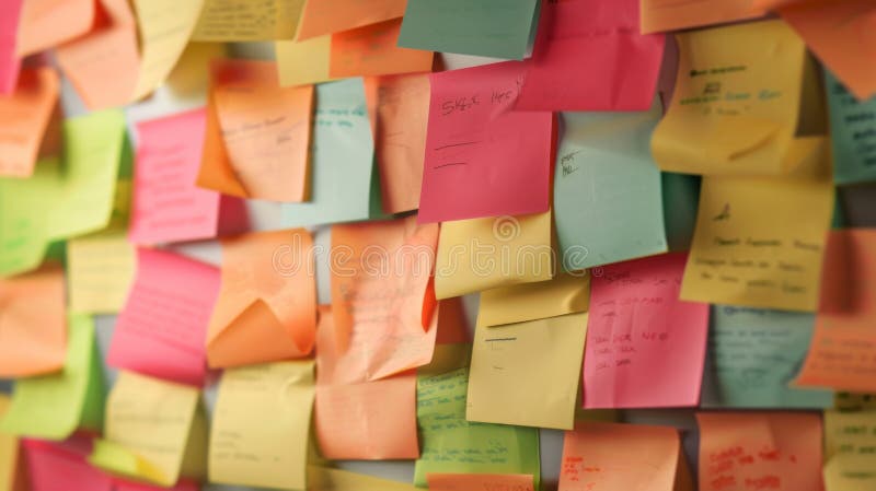 Wall Covered in Post it Notes Stock Photo - Image of tasks, adhesive ...