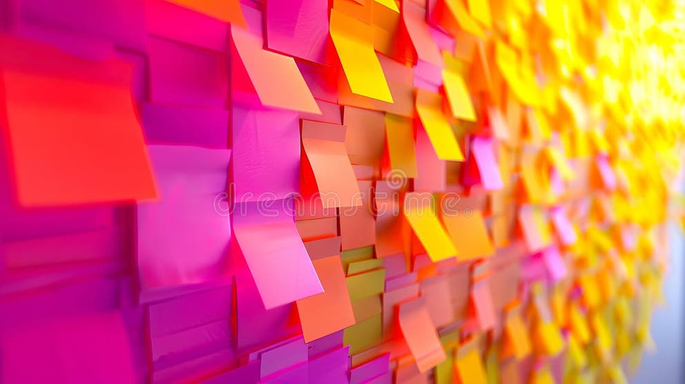 A Wall Covered in Sticky Notes Stock Photo - Image of paper, tape ...