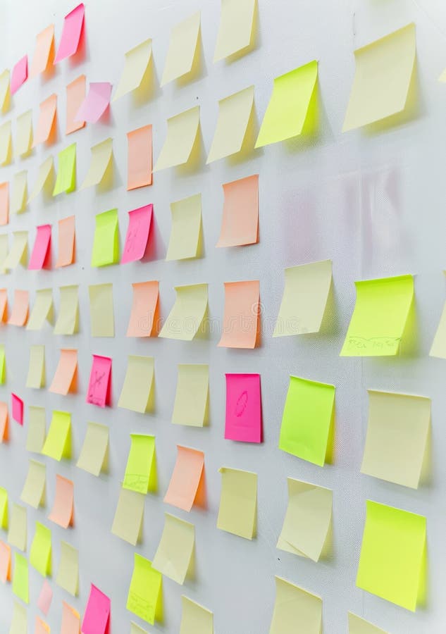 A Wall Covered with Sticky Notes Stock Image - Image of bulletin, wall ...
