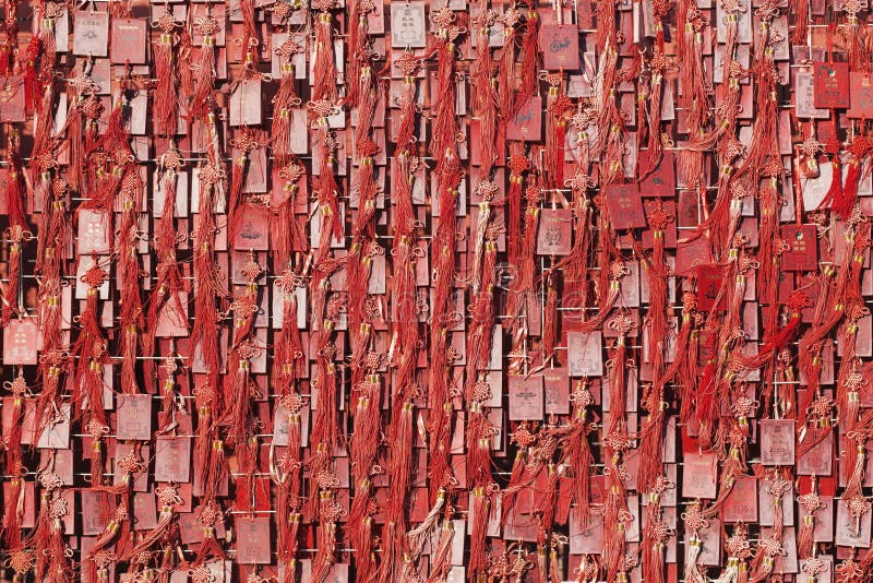 Wall Covered with Wish Cards in Buddhist Temple in Beijing, China Stock ...