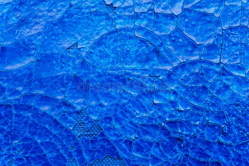 Wall with Cracked Blue Paint Background Texture, Old Damaged Blue ...