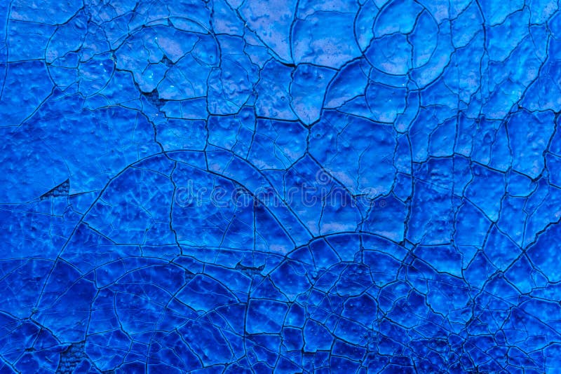 Wall with Cracked Blue Paint Background Texture, Old Damaged Blue ...