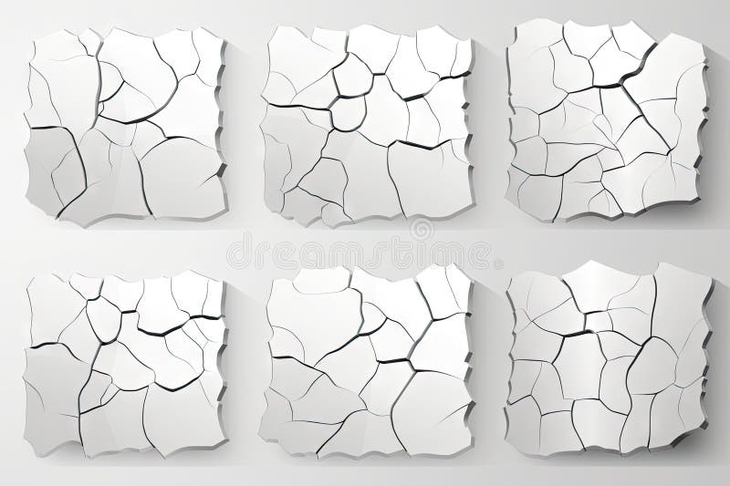Wall Cracks Isolated, Fracture Surface Effects, Broken Collapse Elements, AI Stock Illustration ...