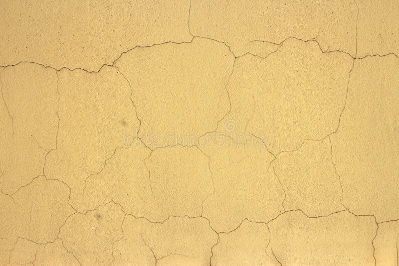 Wall with Cracks Painted in Off-yellow Color Texture Background Image ...