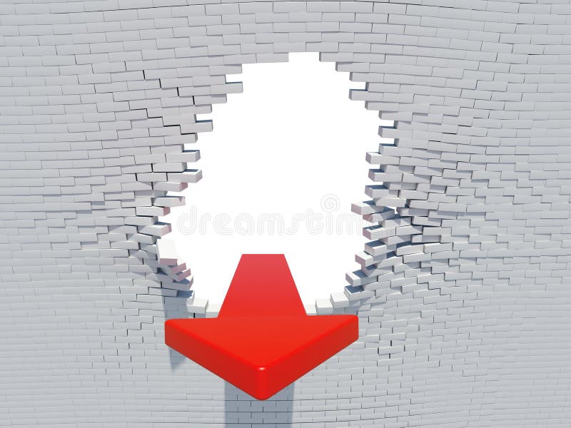 Wall crash arrow stock illustration. Illustration of cursor - 62492082