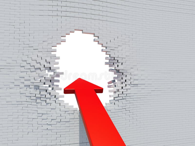 Wall Crash Arrow with White Hole Stock Illustration - Illustration of ...