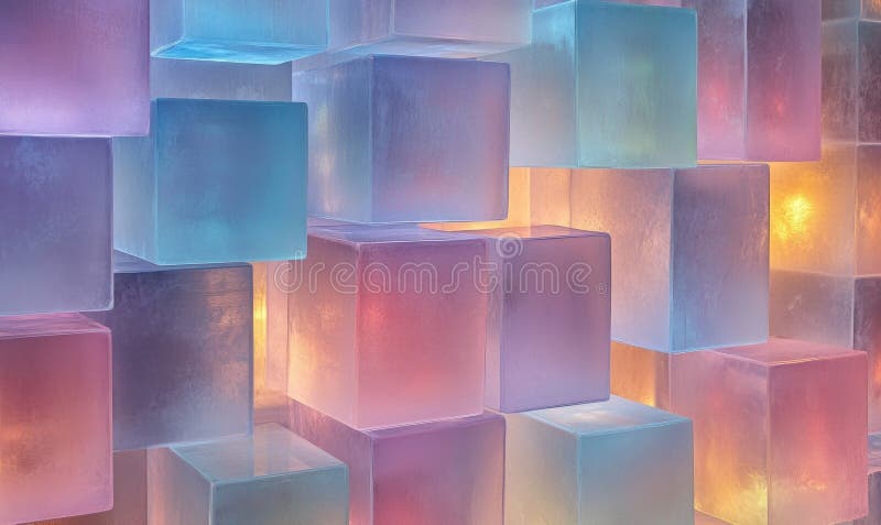 A Wall of Cubes in Various Colors Stock Image - Image of wall, crystal ...