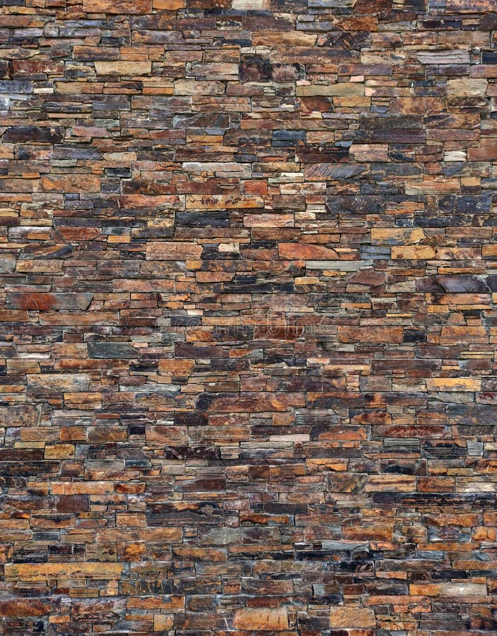 Wall of Dark Brown, Natural Slate Stone Stock Photo - Image of ...