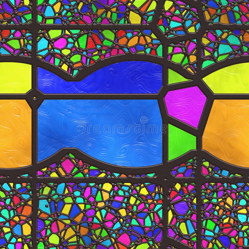 Abstract Stained Glass- Metal Grate Stock Illustration - Illustration ...