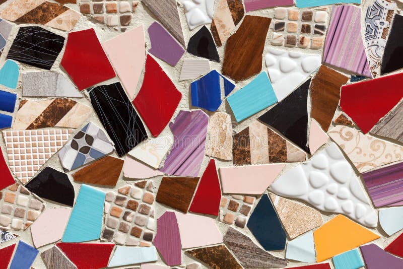 Wall is Decorated with Pieces of Ceramic Tile Stock Image - Image of ...