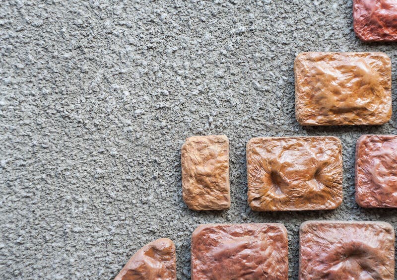 Wall, Decorated with Stucco Coat. Bottom Corner of the Decorative Stone ...