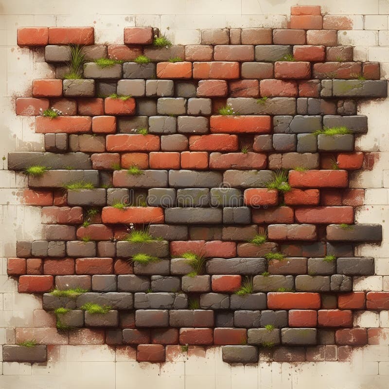Wall Decoration Bricks Pattern Painting Stock Illustration ...