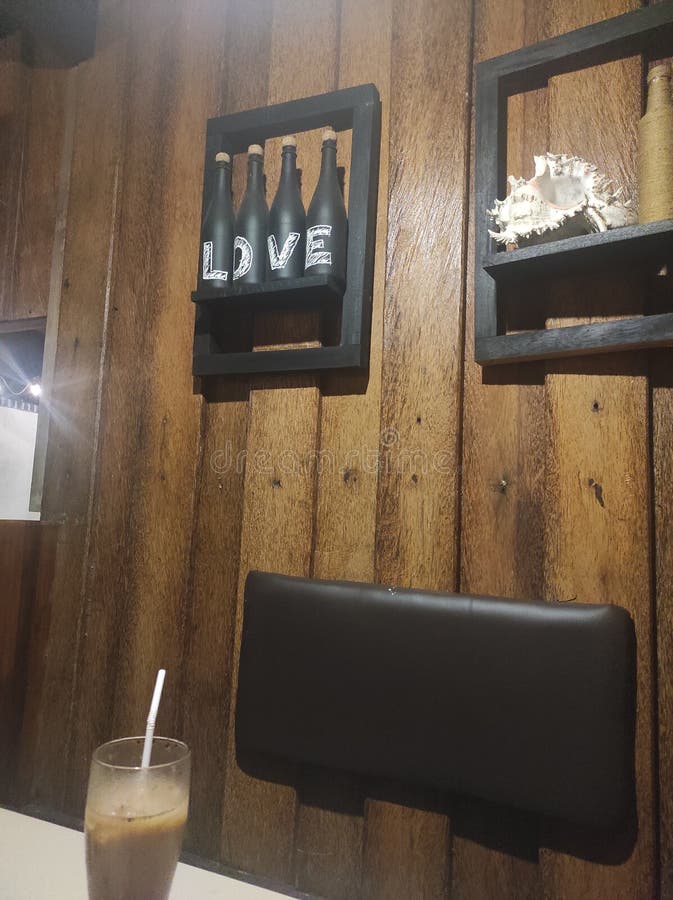 Wall decoration in cafe stock image. Image of decoration - 262024127