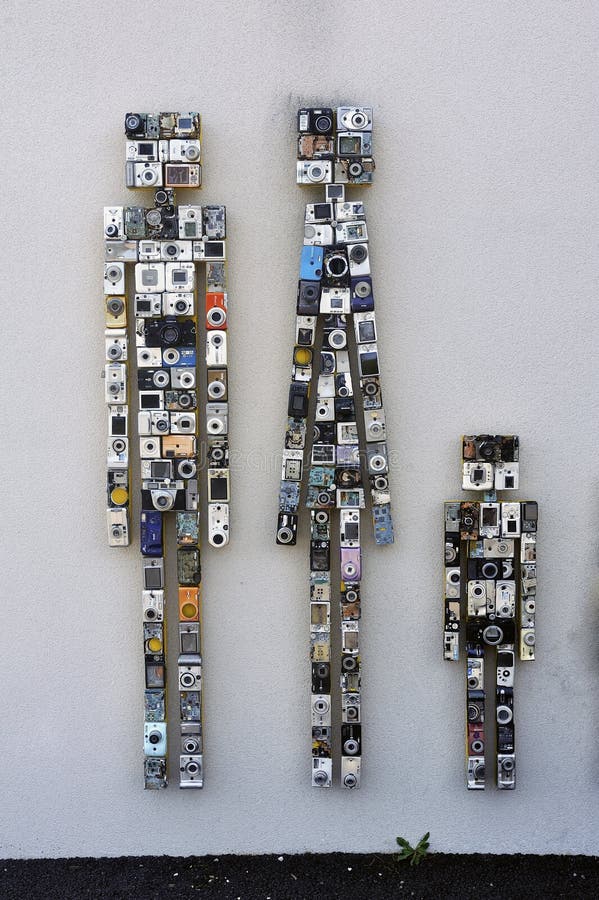 Wall Decoration Made with Broken and Wall-mounted Cameras Editorial ...