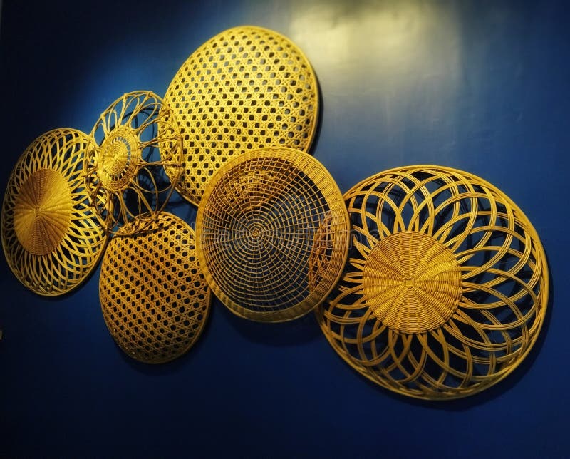 Wall Decoration from Rattan Crafts Stock Photo - Image of wallpaper ...