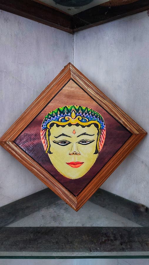 Wall Decoration with a Square Mask Stock Image - Image of iron, carving ...