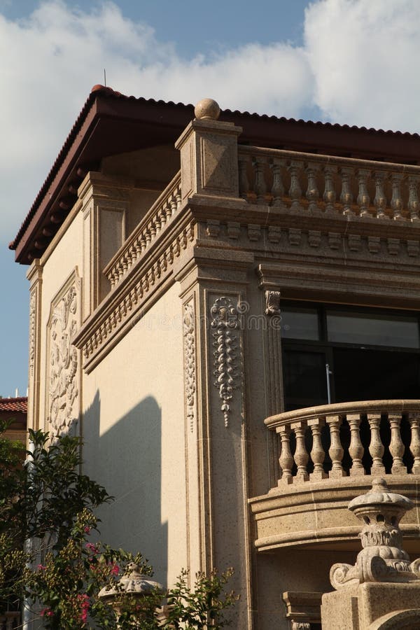 Mansion Building Villa Wall Stone Decoration Exterior Wall Stock Photo ...