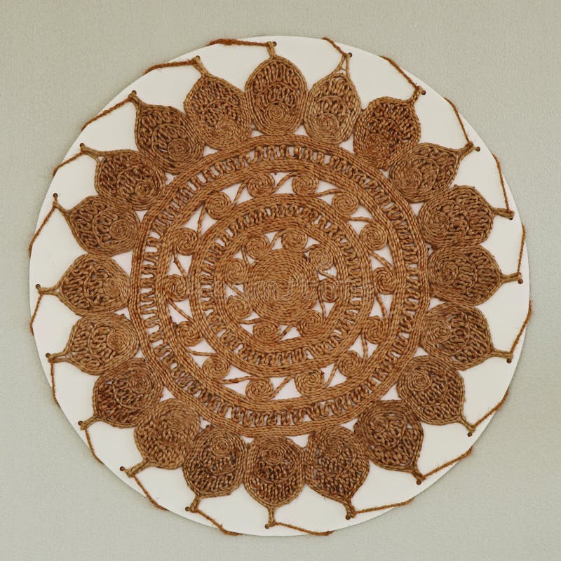 Wall Decorative Coir Mat with Design in Close Up Stock Image - Image of ...