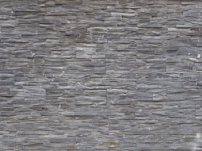 Wall with Decorative Gray Embossed Cladding Made of Narrow Rectangular ...